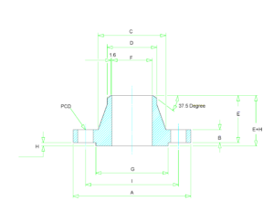 Weld Neck Flange 2, 3, 4, 6, and 8 Class 150 300